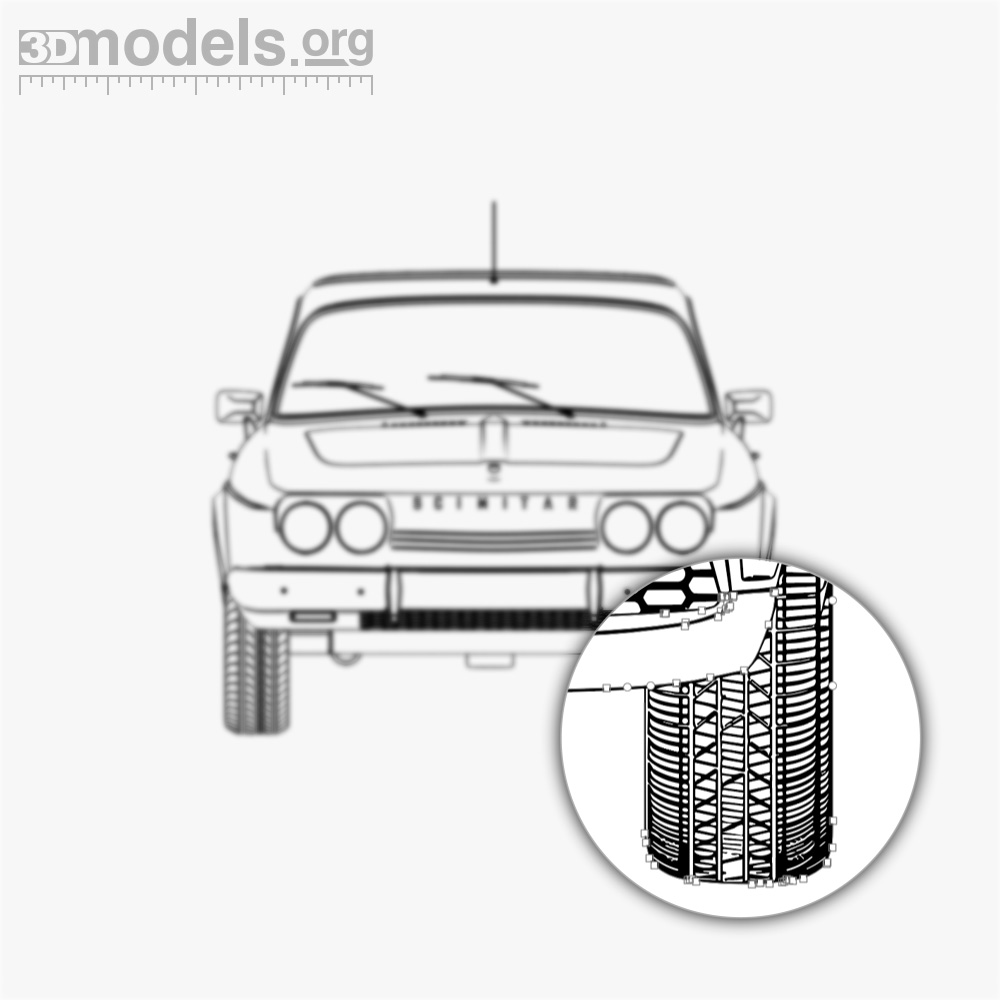 雷莱特 Scimitar GTE 1970 矢量蓝图 - 3DModels.org