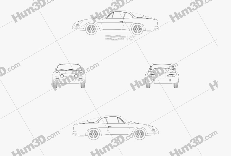 Renault Alpine A110 1970 Blueprint - 3DModels.org