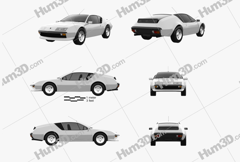 Renault Alpine A310 1976 Blueprint Template - 3DModels.org