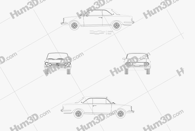 Renault IKA Torino Coupe 1976 Blueprint - 3DModels.org