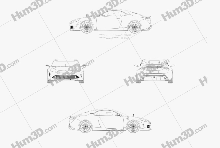 Renault Alpine Celebration 2018 Blueprint - 3DModels.org