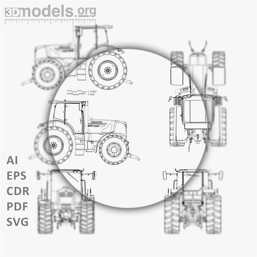 Renault Atles 936 RZ 2007 Vector Blueprint - 3DModels.org
