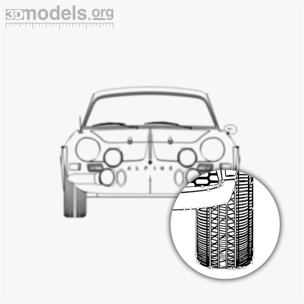 Renault Alpine A110 1600S 1972 Vector Blueprint - 3DModels.org