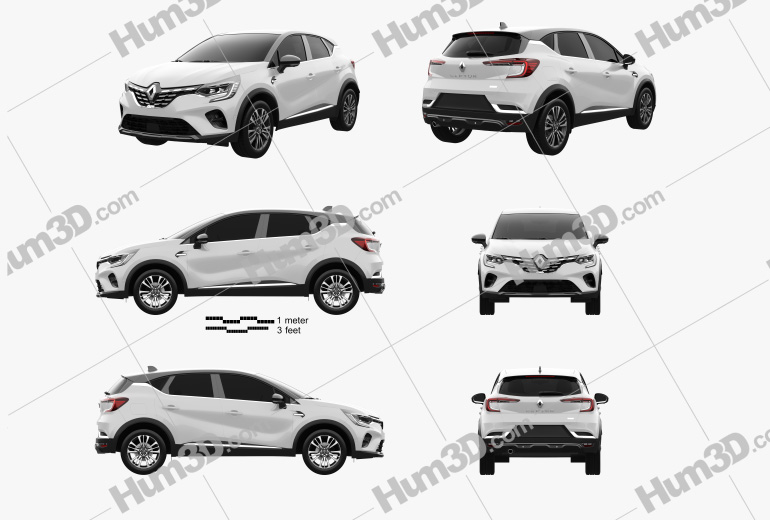 Renault Captur Initiale Paris 2019 Blueprint Template - 3DModels.org