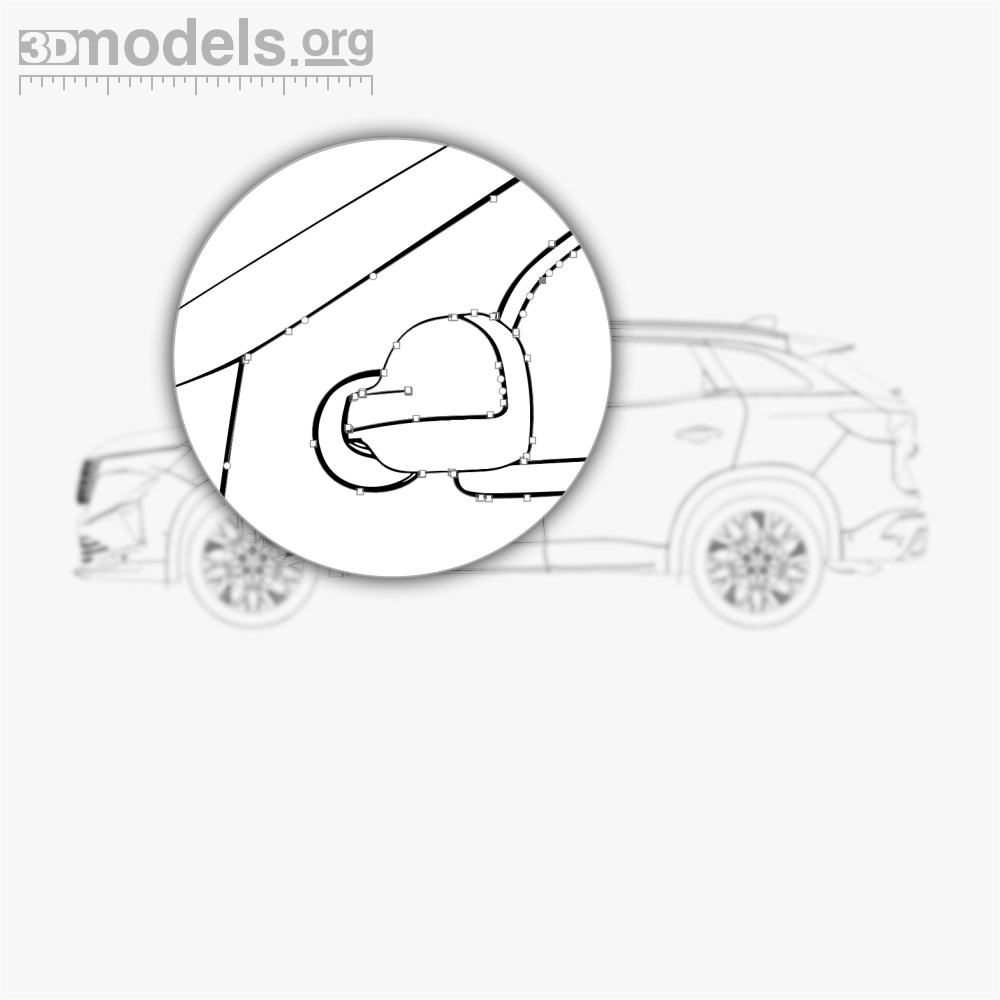 Renault Austral E-Tech Esprit Alpine 2025 Vector Blueprint - 3DModels.org