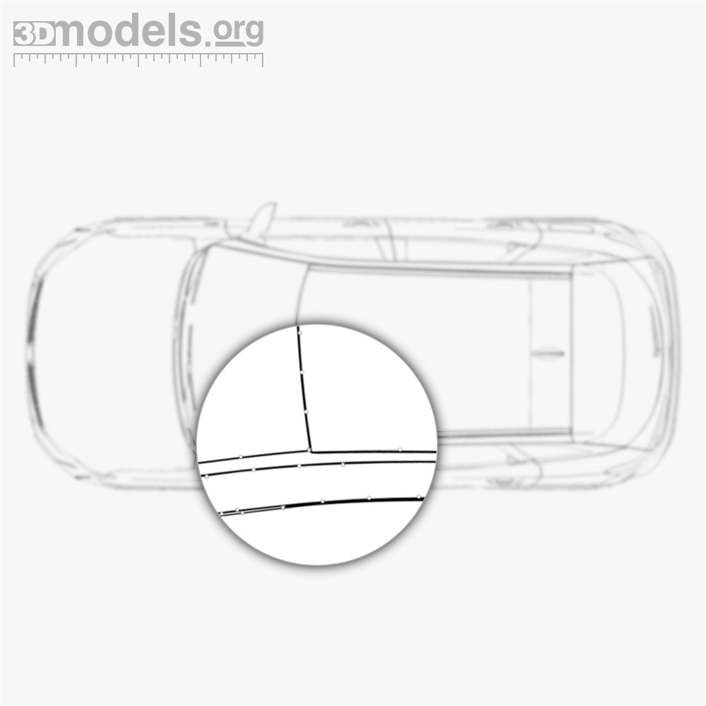 Renault Austral E-Tech Esprit Alpine 2025 Vector Blueprint - 3DModels.org