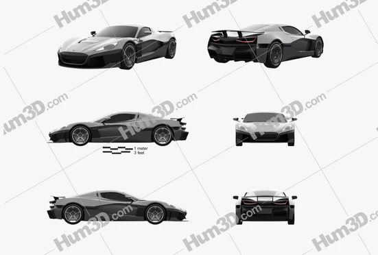 Rimac blueprints Download in PNG - 3DModels.org