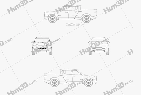 Rivian blueprints Download in PNG - 3DModels.org