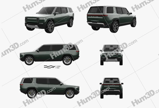 Rivian blueprints Download in PNG - 3DModels.org