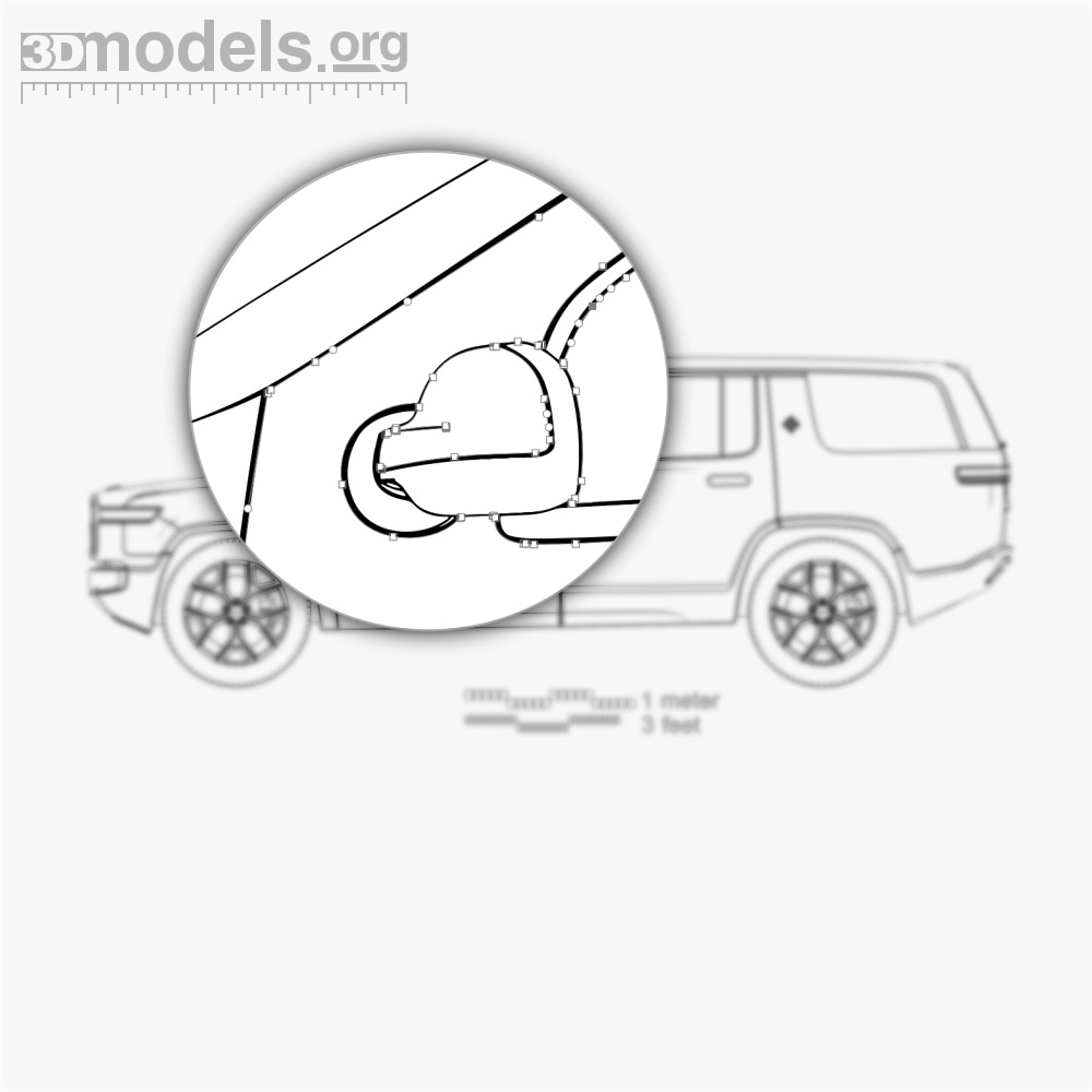 Rivian R1S 2022 Vector Blueprint - 3DModels.org