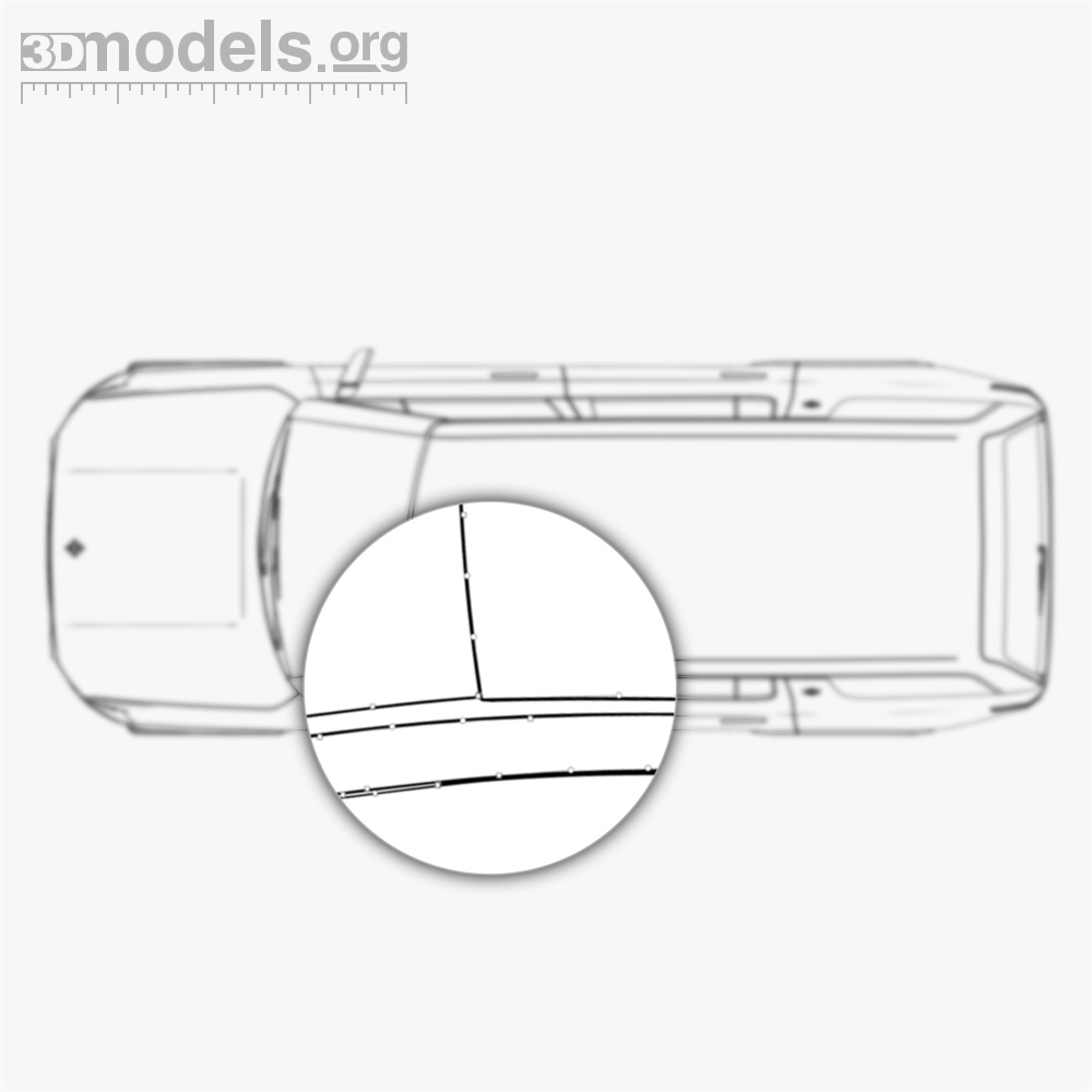 Rivian R1S 2022 Vector Blueprint - 3DModels.org