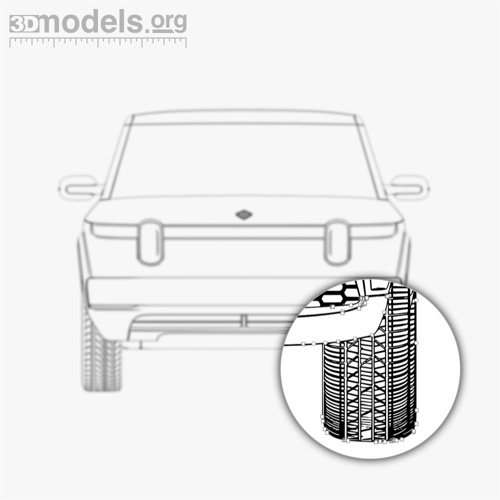 Rivian R3 2025 Vector Blueprint - 3DModels.org