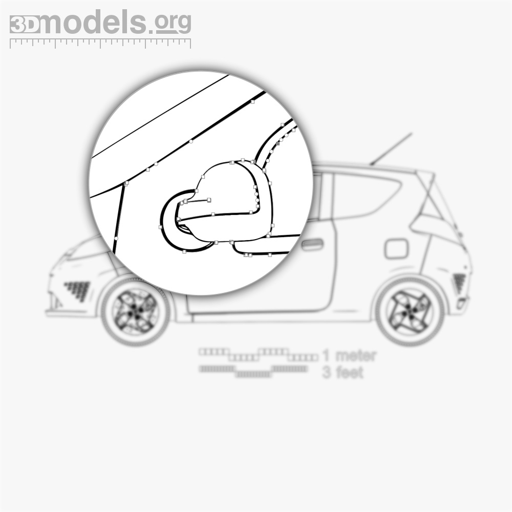Roewe E50 EV 2016 Vector Blueprint - 3DModels.org