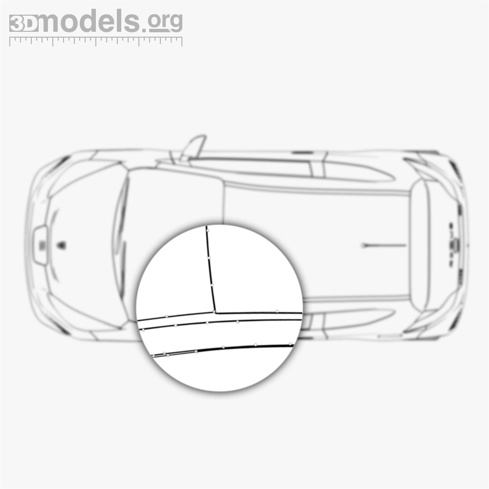 Roewe E50 EV 2016 Vector Blueprint - 3DModels.org