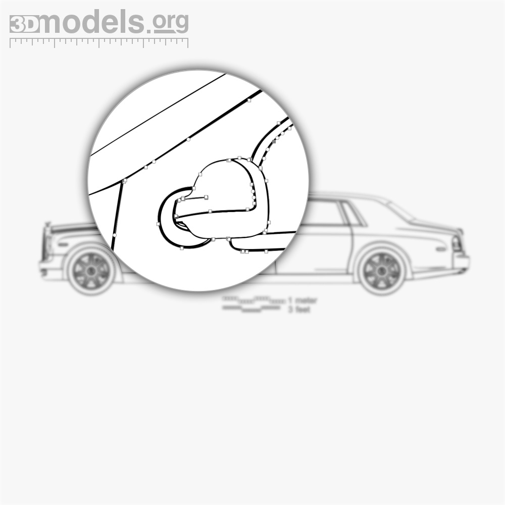 Rolls-Royce Phantom stretch Mutec 2015 Vector Blueprint - 3DModels.org