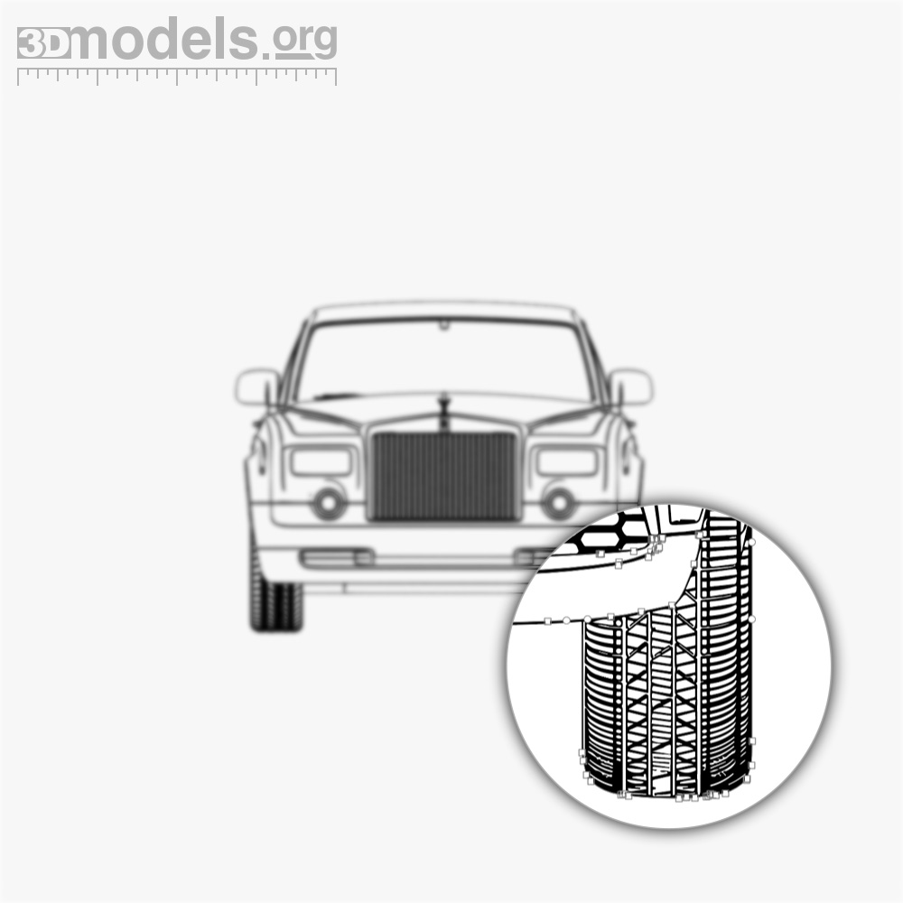 Rolls-Royce Phantom stretch Mutec 2015 Vector Blueprint - 3DModels.org