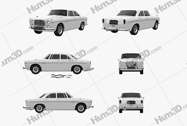 Rover P5B coupe 1973 Blueprint Template - 3DModels.org