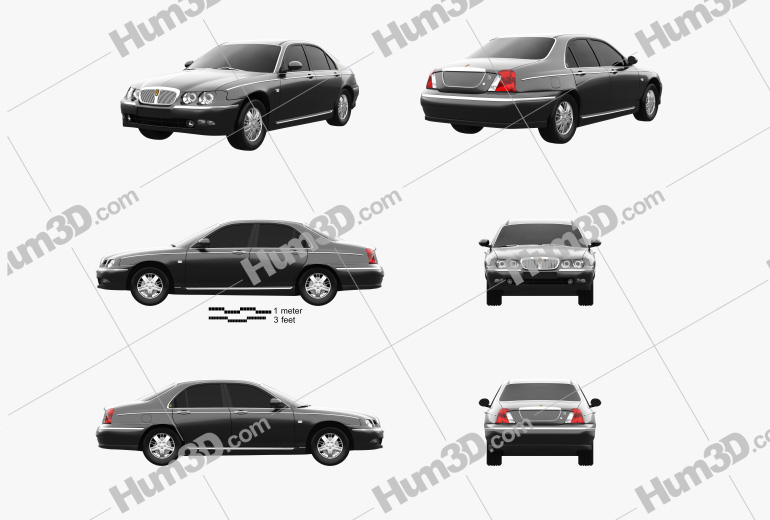 Rover 75 2005 Blueprint Template - 3DModels.org