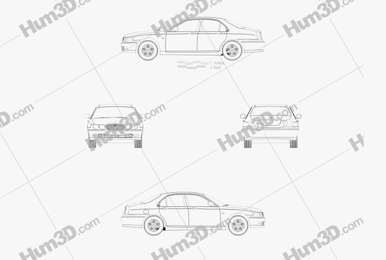 Rover 75 2005 Blueprint - 3DModels.org