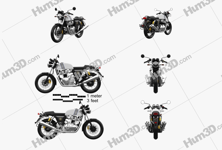 Royal Enfield Continental GT650 2019 Blueprint Template - 3DModels.org