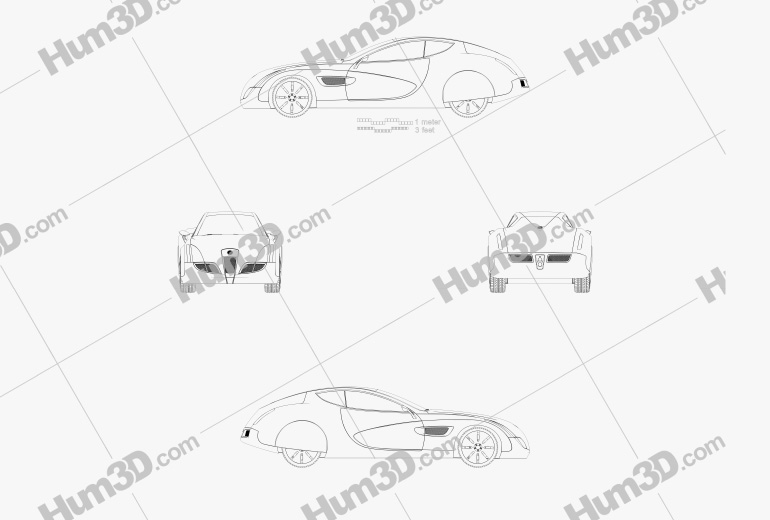 Russo-Balt Impression 2006 Blueprint - 3DModels.org