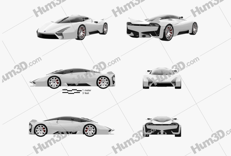 SSC Tuatara 2014 Blueprint Template - 3DModels.org