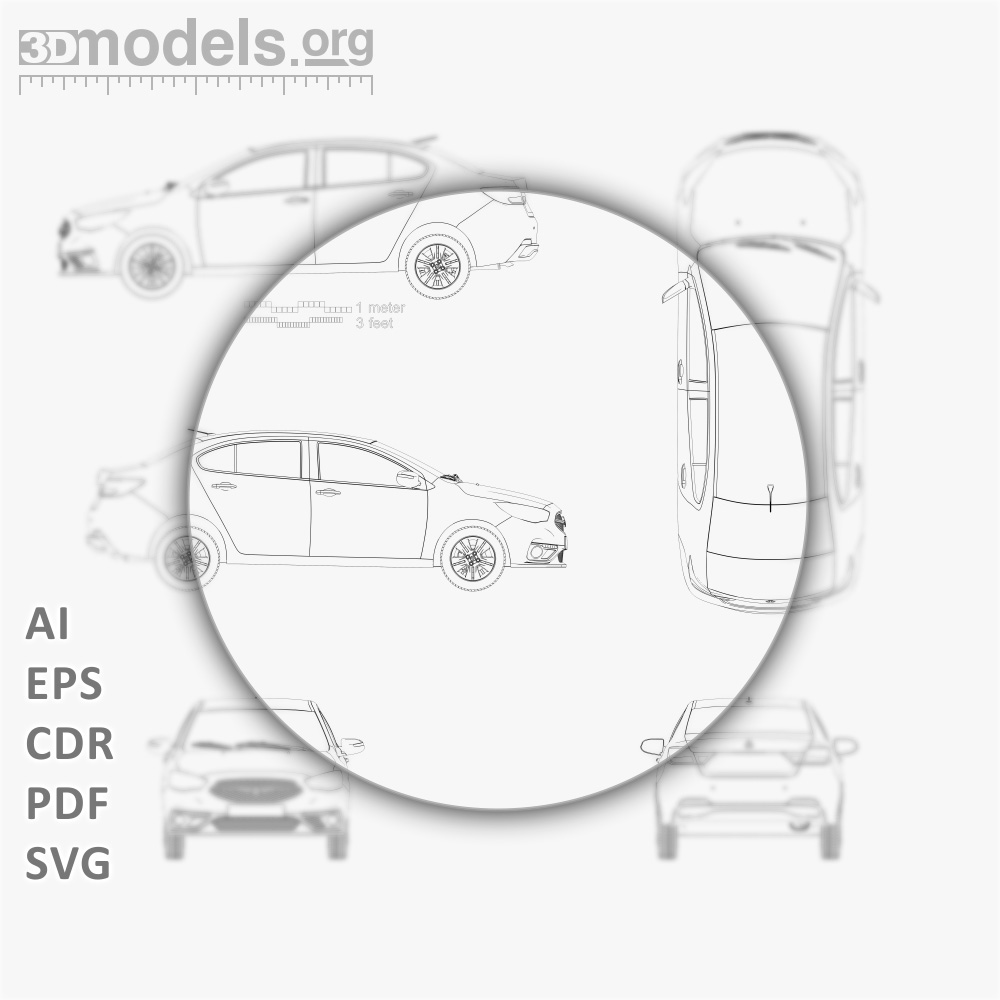 Saipa Shahin 2025 Vector Blueprint - 3DModels.org