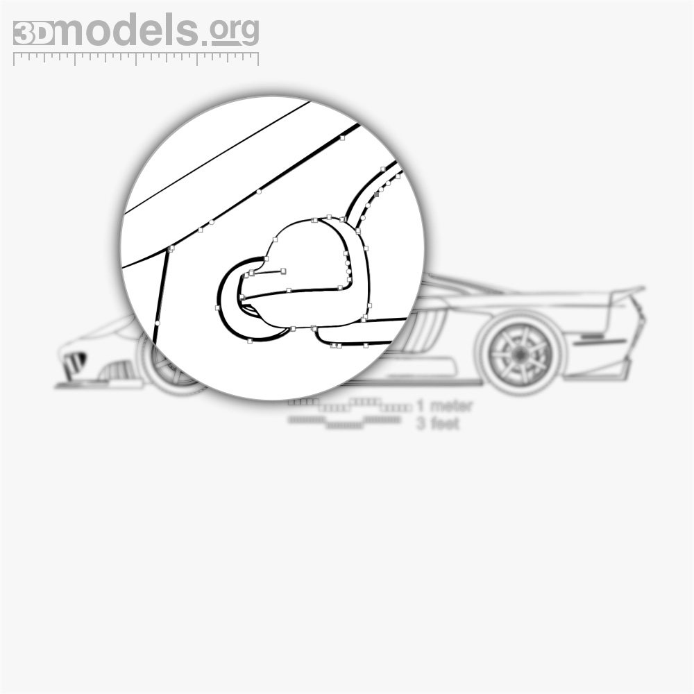 Saleen S7 Twin Turbo 2009 Vector Blueprint - 3DModels.org