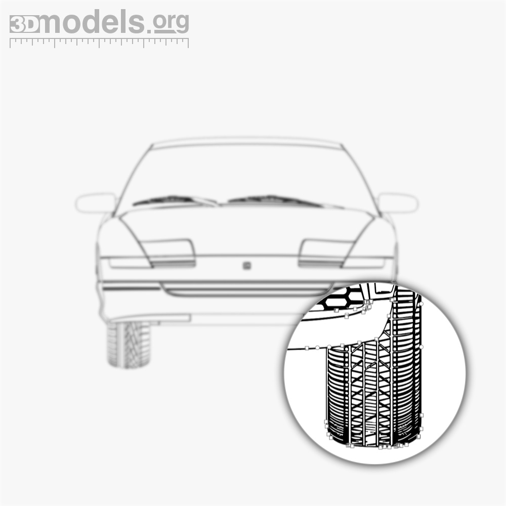 Saturn S-series SC2 1996 Vector Blueprint - 3DModels.org