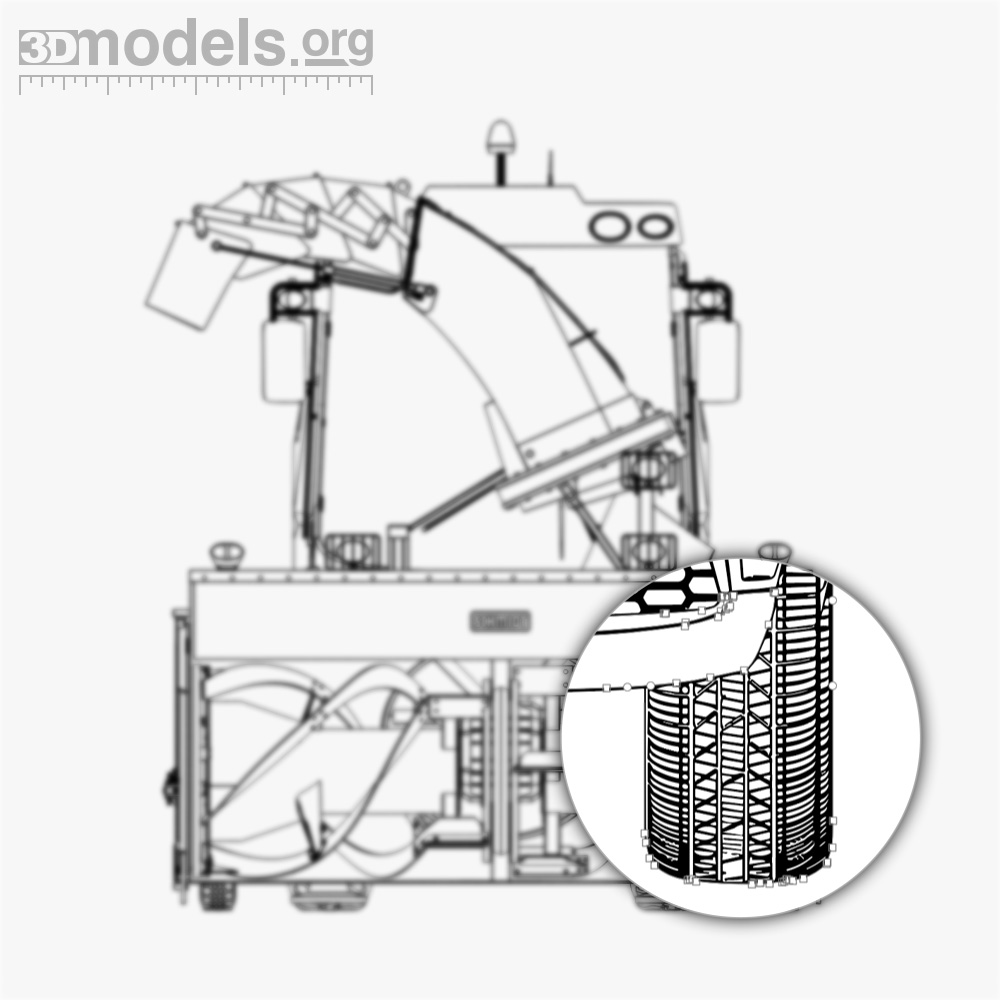 Schmidt Supra 5002 Snow Cutter Blower 2018 Vector Blueprint - 3DModels.org