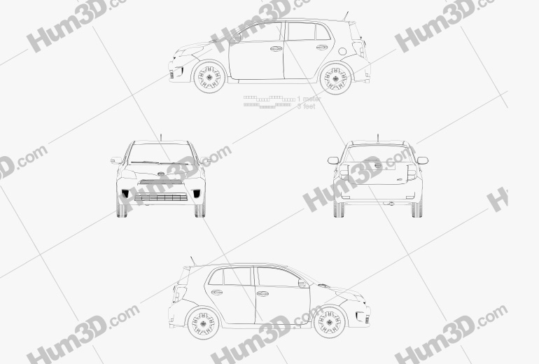 Scion xD 2012 Plano - 3DModels.org