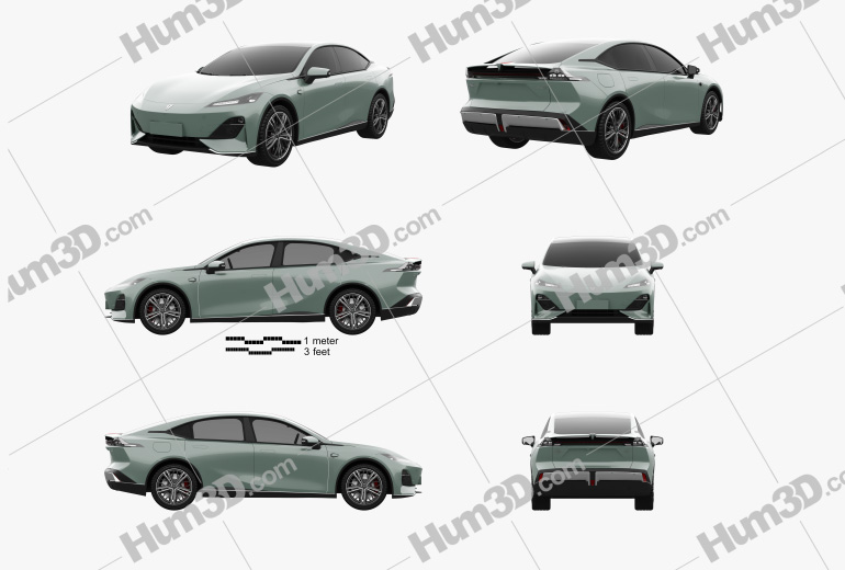 Shenlan SL03 2023 Blueprint Template - 3DModels.org