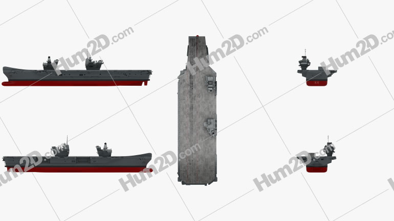 HMS Queen Elizabeth Blueprint Template - 3DModels.org