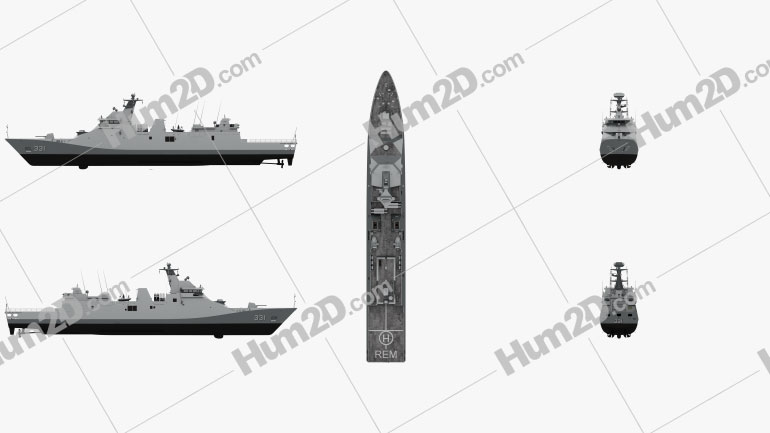 Martadinata-class frigate Blueprint Template - 3DModels.org