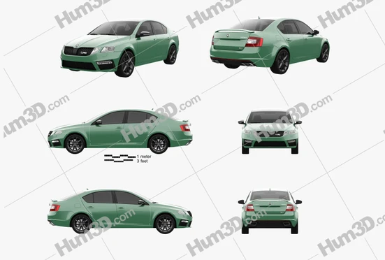 Skoda Octavia blueprints Download in PNG - 3DModels.org