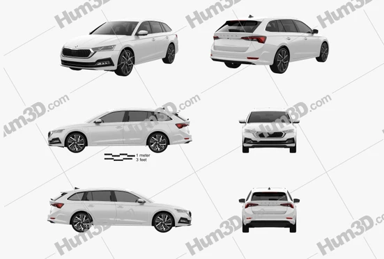 Skoda Octavia blueprints Als PNG herunterladen - 3DModels.org