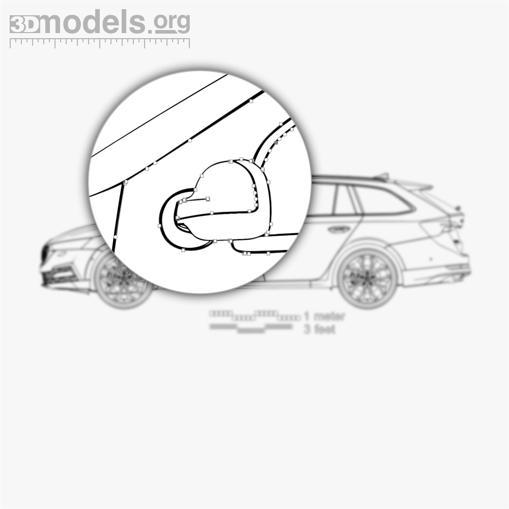 Skoda Octavia Scout 2023 Vector Blueprint - 3DModels.org