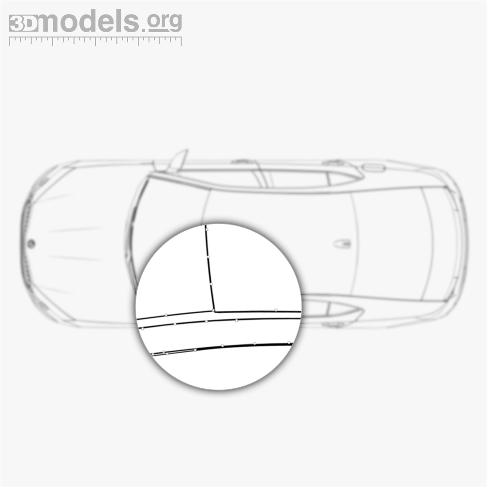 Skoda Octavia liftback Sportline 2025 Vector Blueprint - 3DModels.org