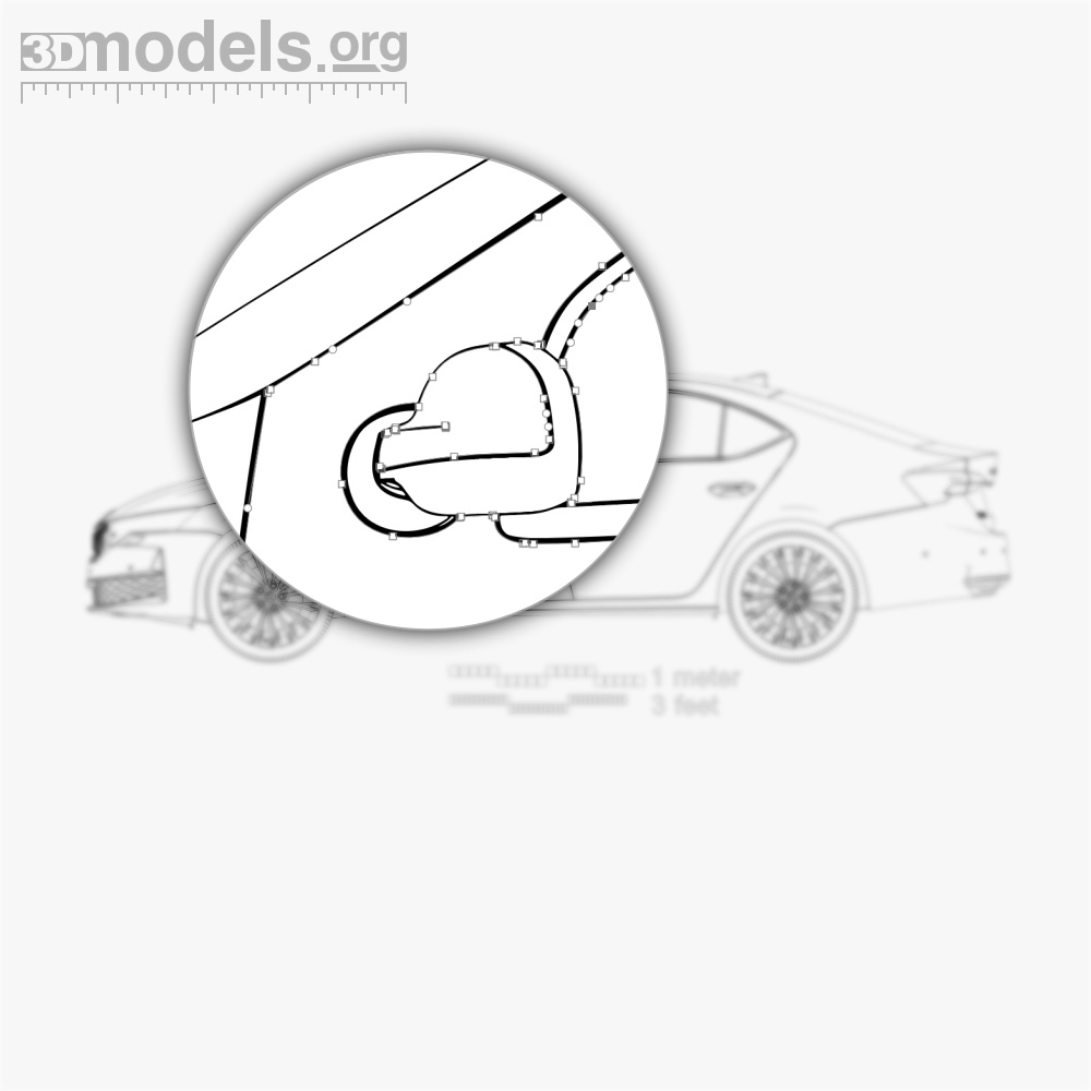 Skoda Octavia liftback 2025 Vector Blueprint - 3DModels.org