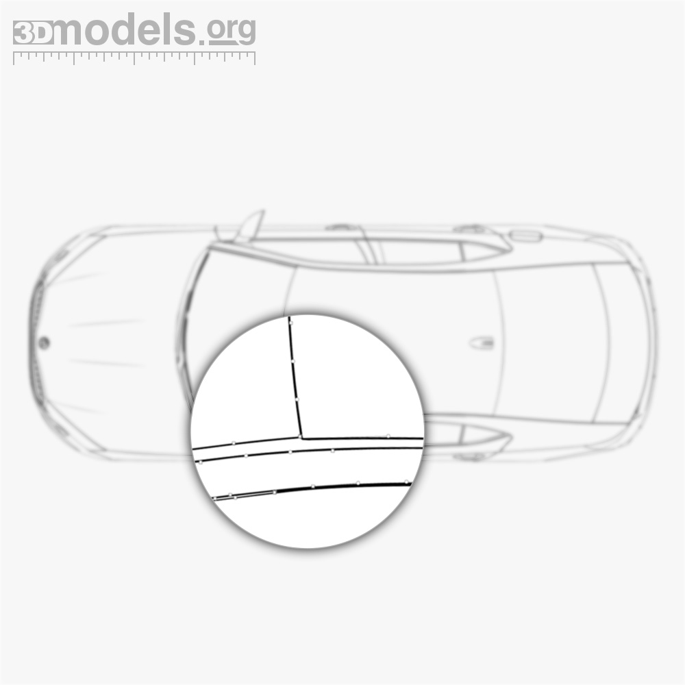 Skoda Octavia liftback 2025 Vector Blueprint - 3DModels.org
