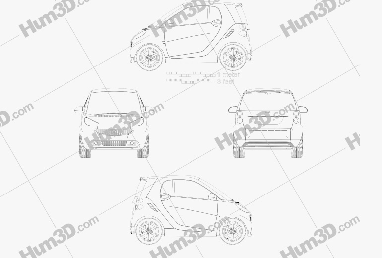 Smart Fortwo coupé 2012 Planta - 3DModels.org