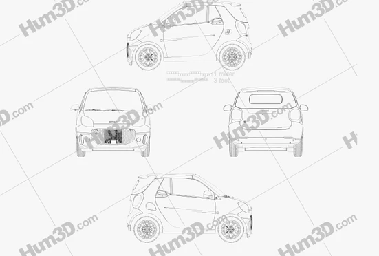 Smart car blueprints Download in PNG - 3DModels.org