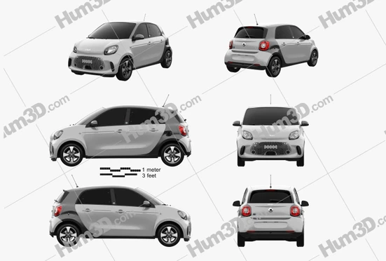 Smart car blueprints Download in PNG - 3DModels.org