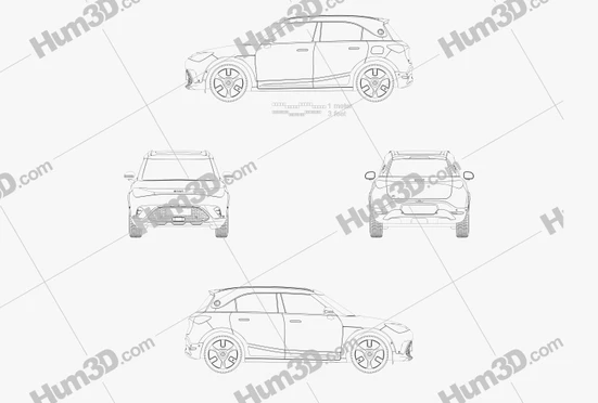 Smart car blueprints Download in PNG - 3DModels.org