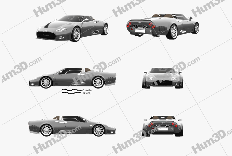 Spyker C12 La Turbie 2014 Blueprint Template - 3DModels.org