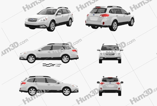 Subaru Outback blueprints Download in PNG - 3DModels.org