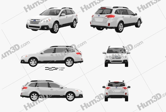 Subaru Outback blueprints Download in PNG - 3DModels.org