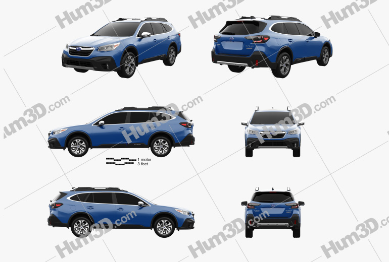 Subaru Outback Touring 2022 Blueprint Template - 3DModels.org