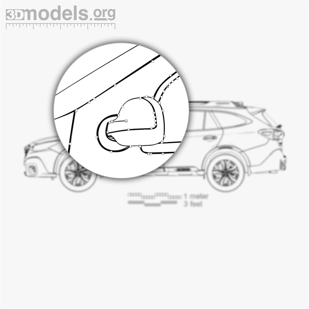 Subaru Outback Touring 2023 Vector Blueprint - 3DModels.org