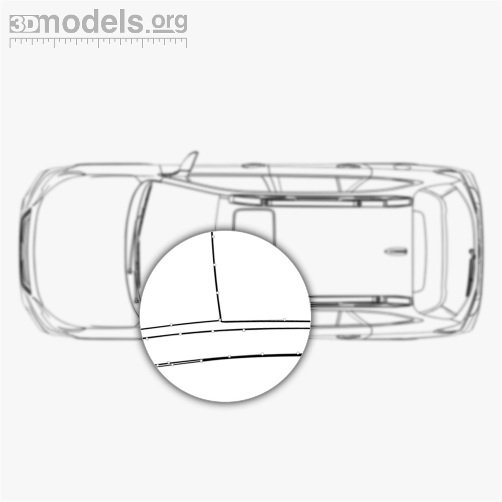 Subaru Outback Touring 2023 Vector Blueprint - 3DModels.org